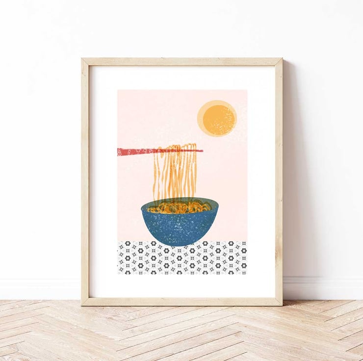 Noodles! Kitchen Art Print - Wall Art Unframed ... - Folksy