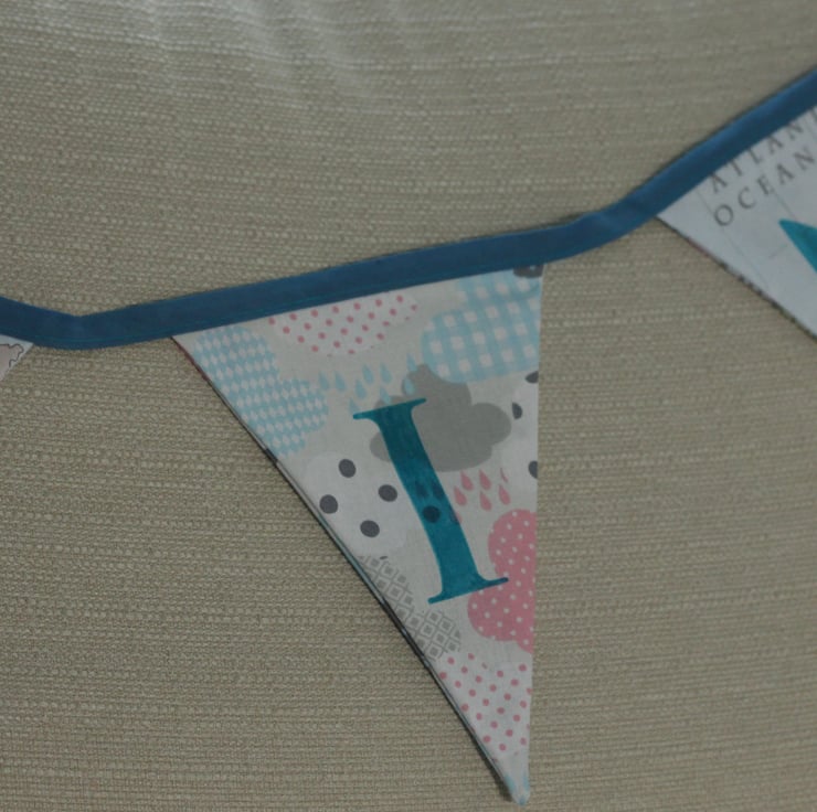 Personalised World Map and Cloud Bunting 2m (in... - Folksy
