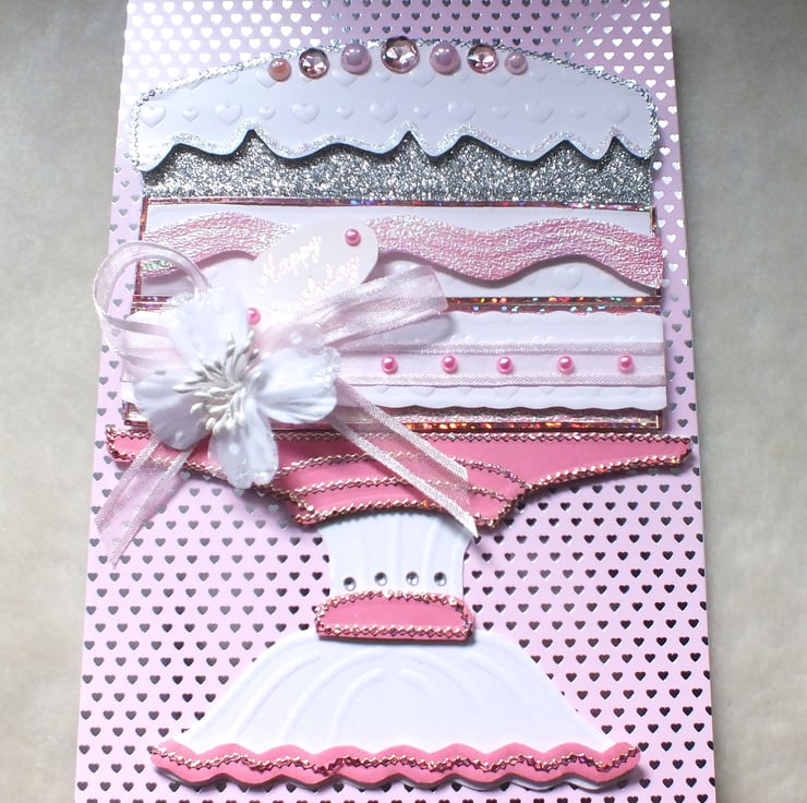 Luxury Handmade Birthday Cake Card - Folksy