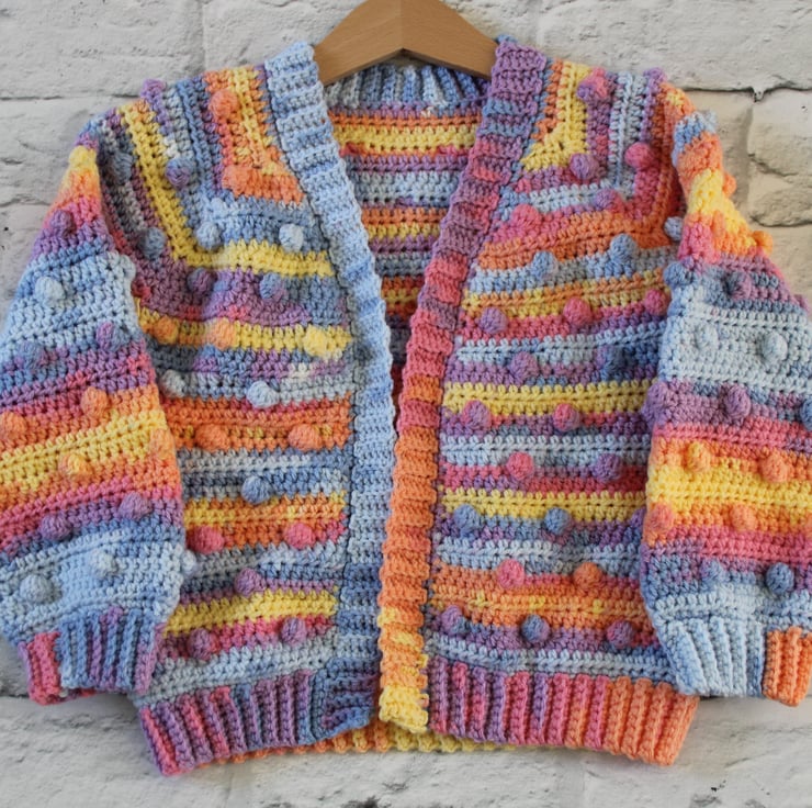 Girls Cardigan, Bobble Cardigan, Size 3-4 Years... - Folksy