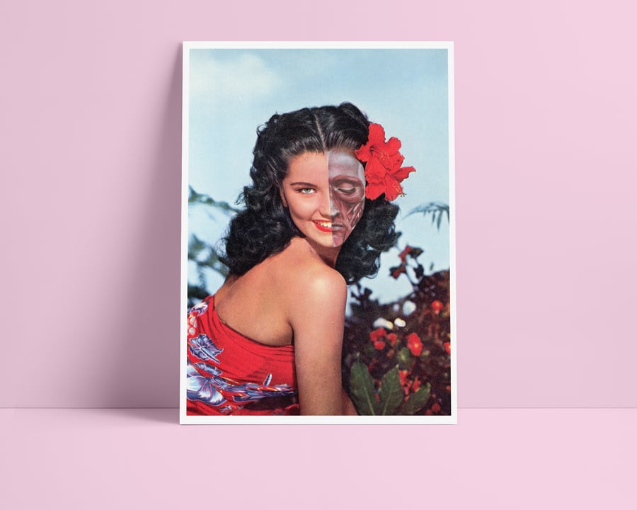 Starlet Debra - Anatomical Collage Portrait Print - Folksy