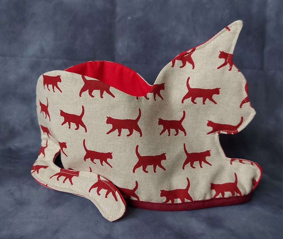 Cat Fabric Basket - Folksy
