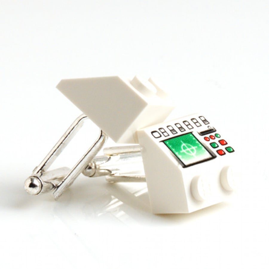 White Computer LEGO® Cuff Links Retro 1980s Sty... - Folksy