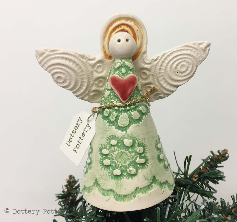 Ceramic Angel Christmas decoration Christmas tr... - Folksy