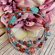 Wrap around memory wire bracelet with gemstones... - Folksy