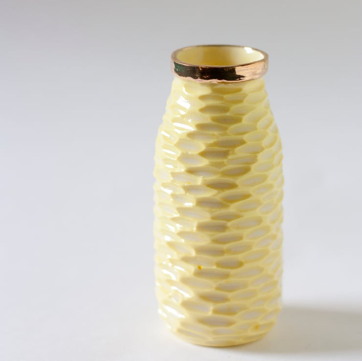 Yellow Milk Bottle Vase - Folksy