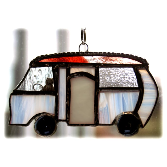 Mini Classic Motorhome Stained Glass Suncatcher... - Folksy