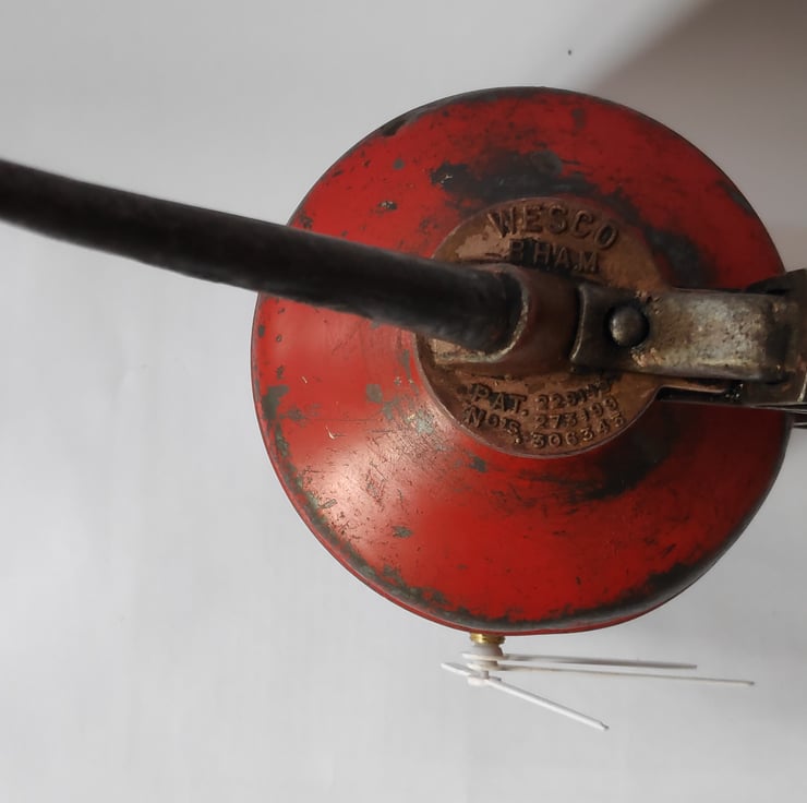 Freestanding Oil Can Clock in Red - Reclaimed H... - Folksy