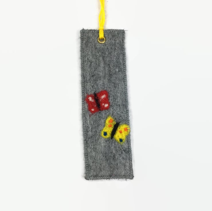Felted bookmark with butterfly design - Folksy