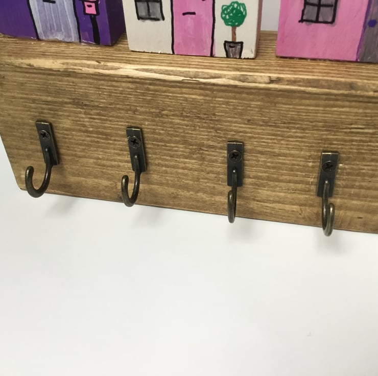 Seconds Sunday. Key hooks - upcycled, rustic wo... - Folksy