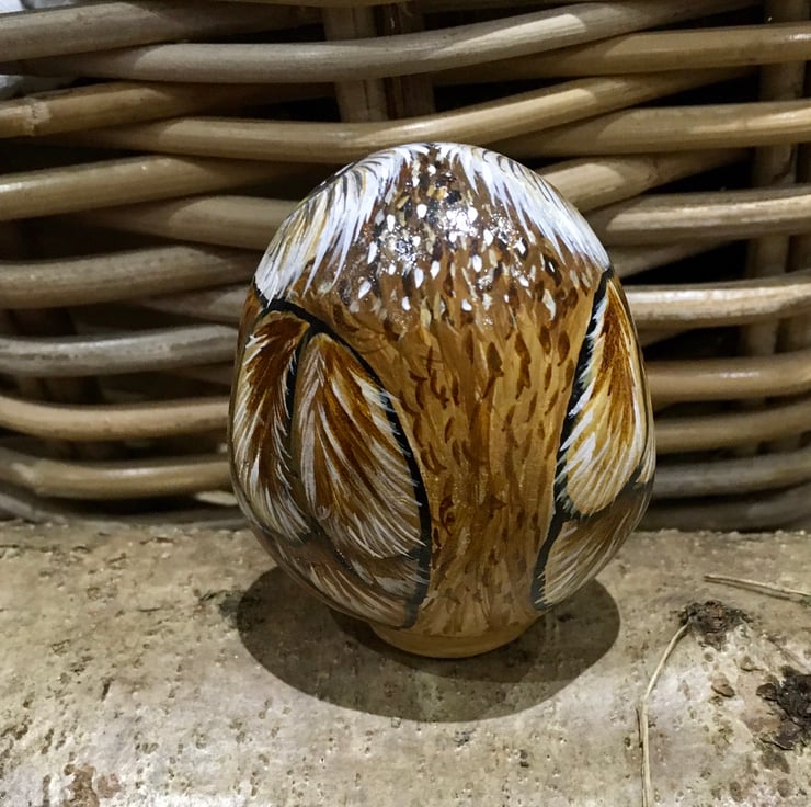 Owl hand painted pebble garden rock art wildlife - Folksy