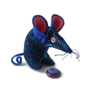 Blue Boras Vintage fabric Retro Mouse - Folksy