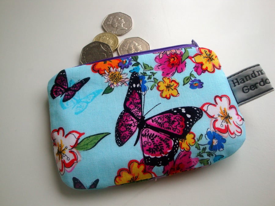 Floral Cotton Coin Purse - Folksy
