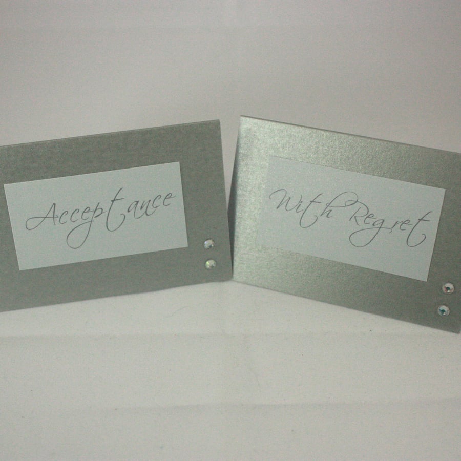 Pack of handmade acceptance & with regret c... - Folksy