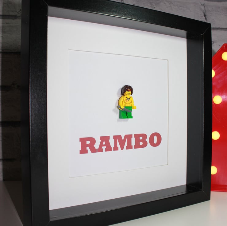 CUSTOM RAMBO LEGO FIGURE - FRAMED - QUIRKY ART ... - Folksy