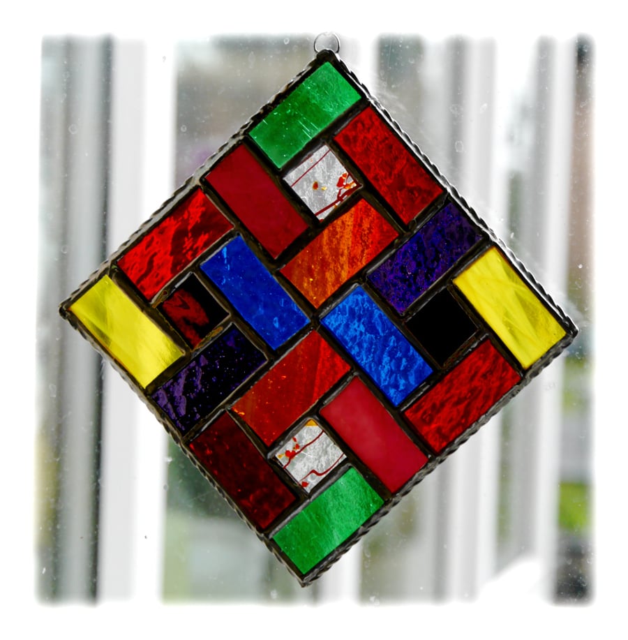 Colour Block Stained Glass Suncatcher Rainbow - Folksy