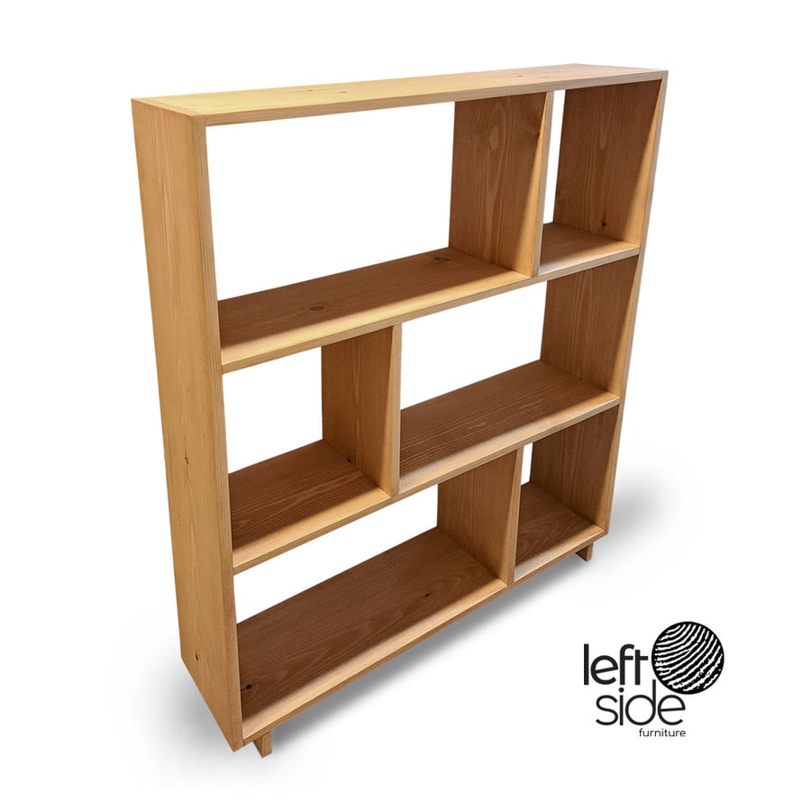 Solid Wood Shelving Unit, Low Bookcase Display ... - Folksy