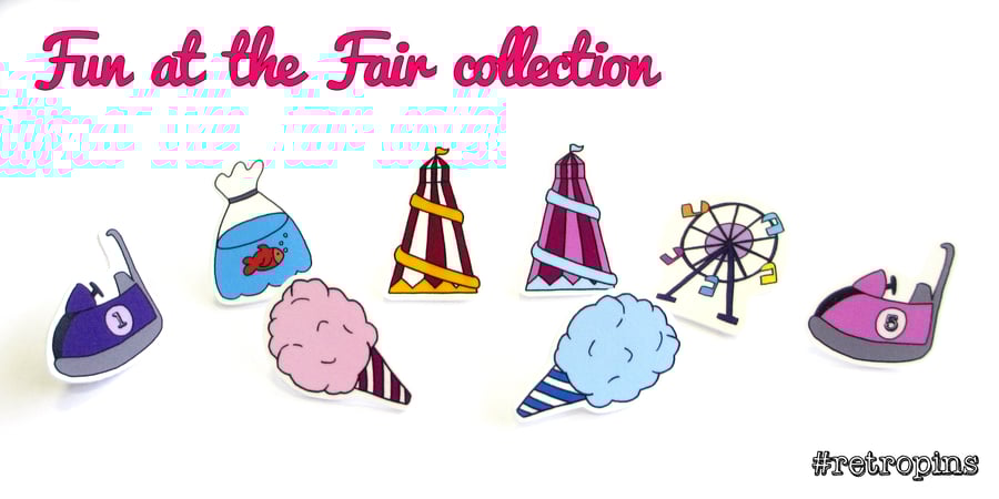 Retropins - Fun at the fair collection CHOOSE Y... - Folksy