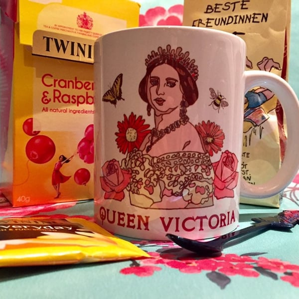 Queen Victoria Mug, illustrated mug with the Qu... - Folksy