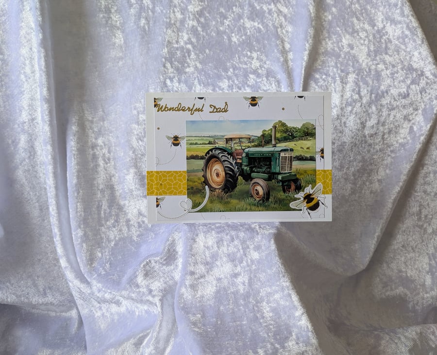 'WONDERFUL DAD' Vintage tractor greetings card - Folksy