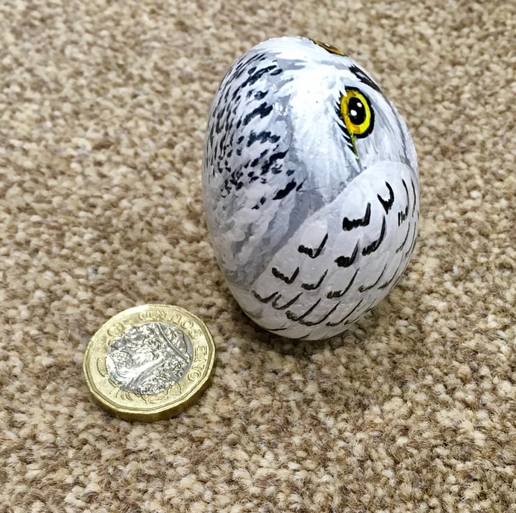 Owl painted pebble garden rock art bird wildlif... - Folksy