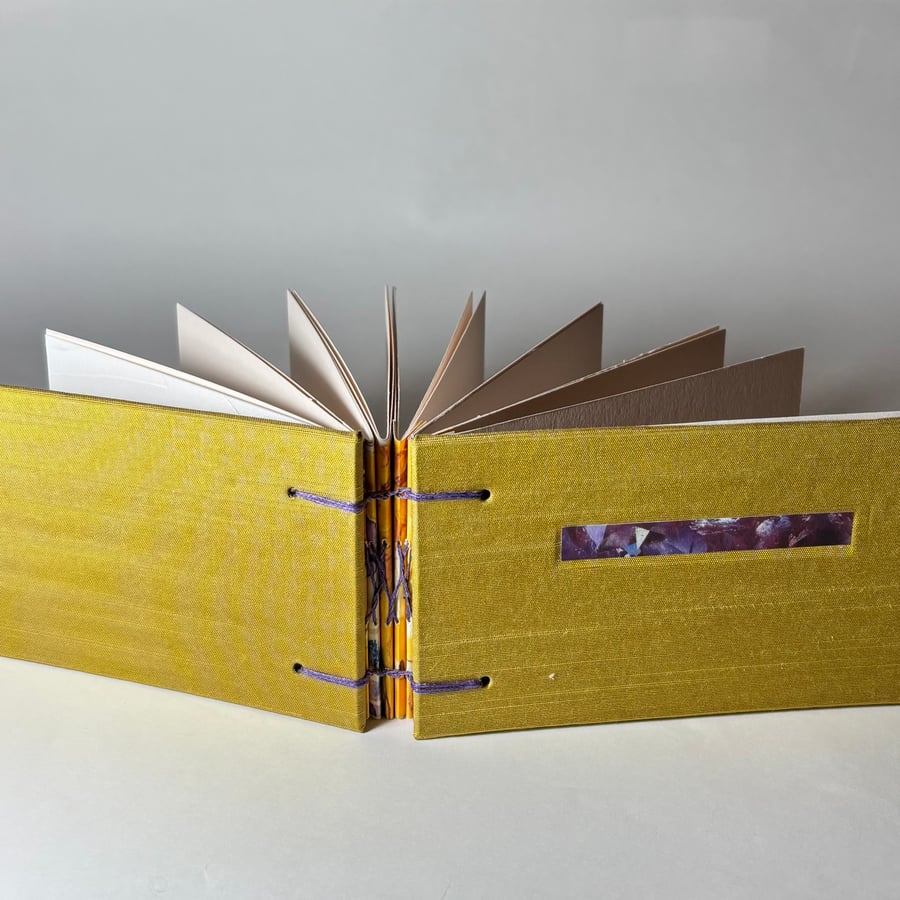 Beautiful Golden Book bound in Japanese silk - Folksy