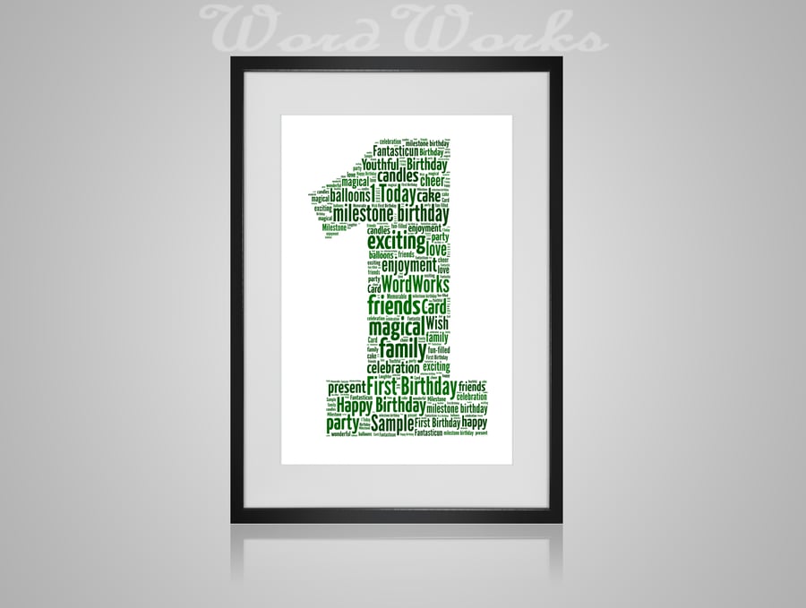 Personalised 1st Birthday Word Art Design Word Art - Folksy