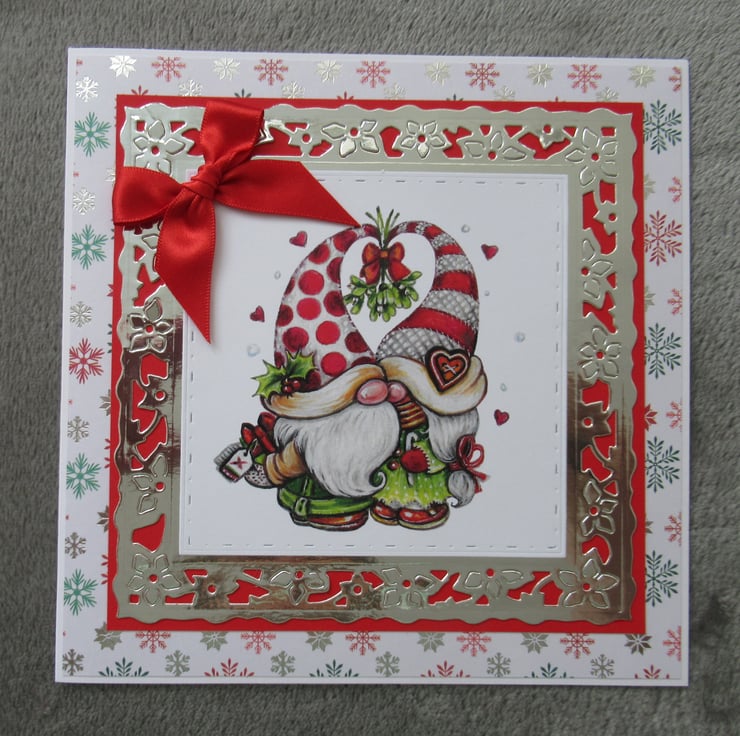 Gnome Couple - Square Card - Folksy