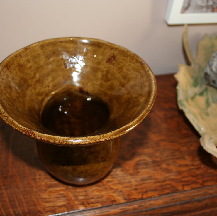 Handmade coiled stoneware honey glazed ceramic ... - Folksy