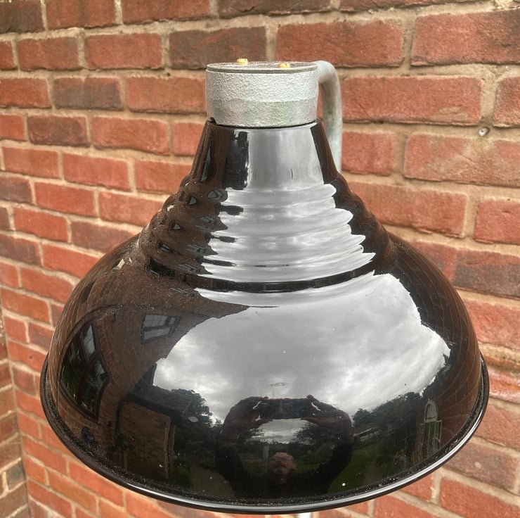 Industrial Conduit Floor Lamp with Black Shade,... - Folksy