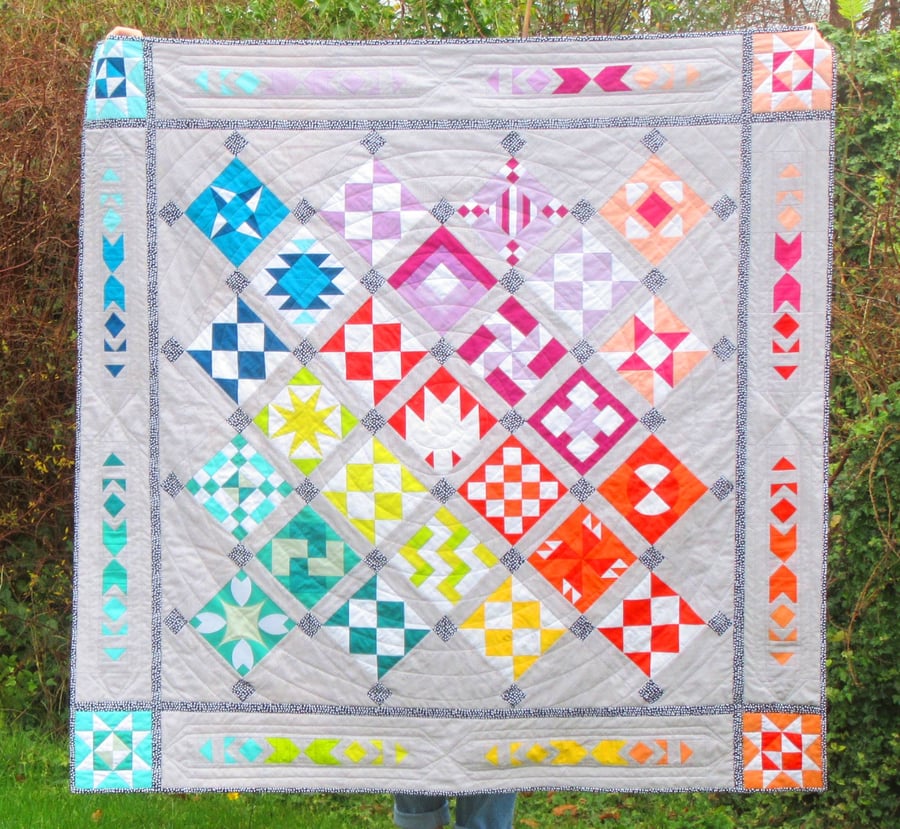 Colourful Patchwork Throw - Folksy