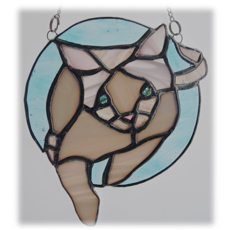 Siamese Cat Suncatcher Stained Glass 010 - Folksy