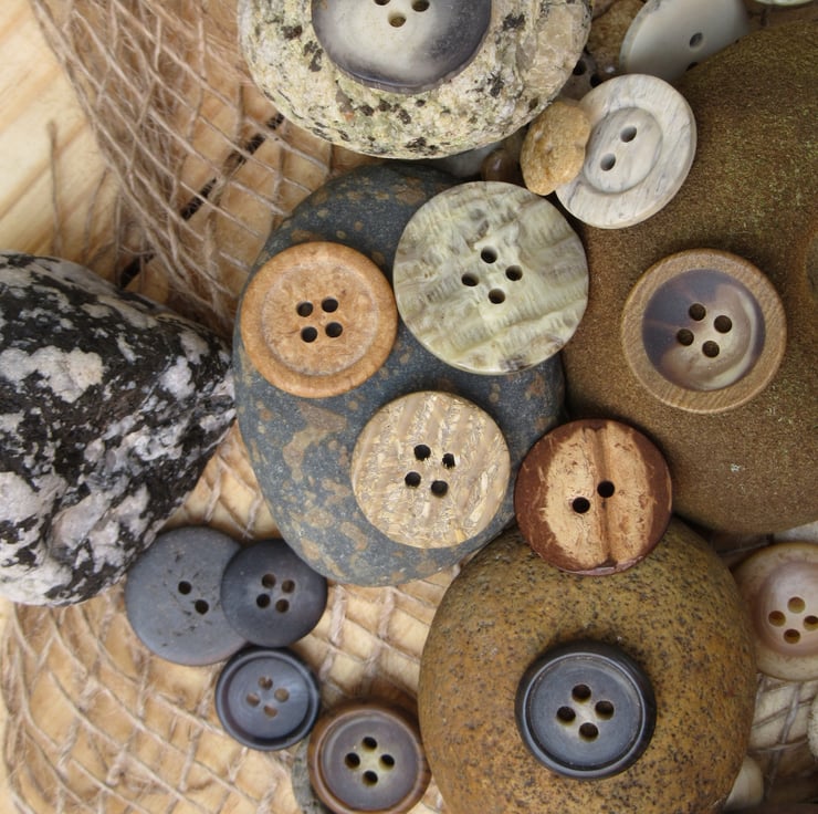 Mixed Natural Coloured Buttons 35g - Folksy