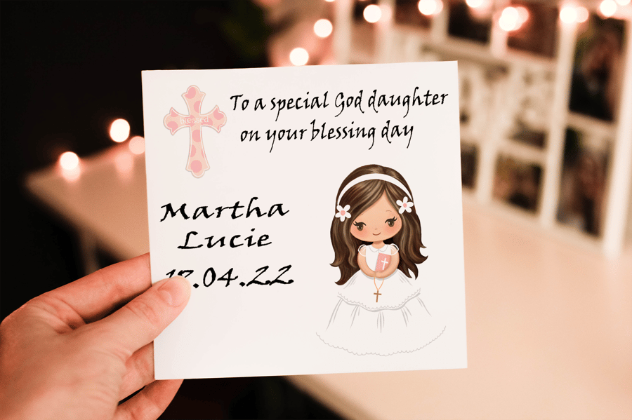 God Daughter Blessing Day Card, Congratulations... - Folksy