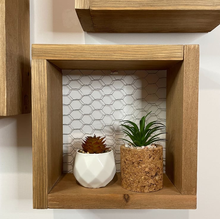 Farmhouse chicken wire boxed shelves multiple c... - Folksy