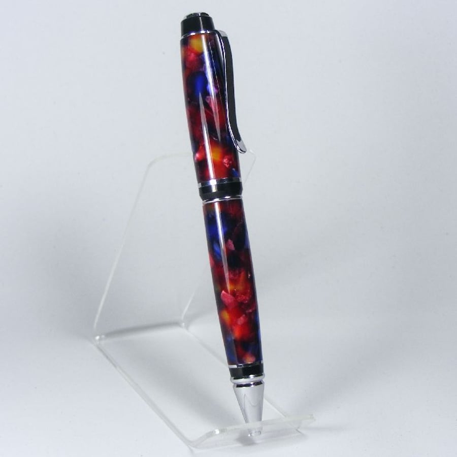 Fat Cigar Pen - Chrome plated trim - 'Red Chip'... - Folksy