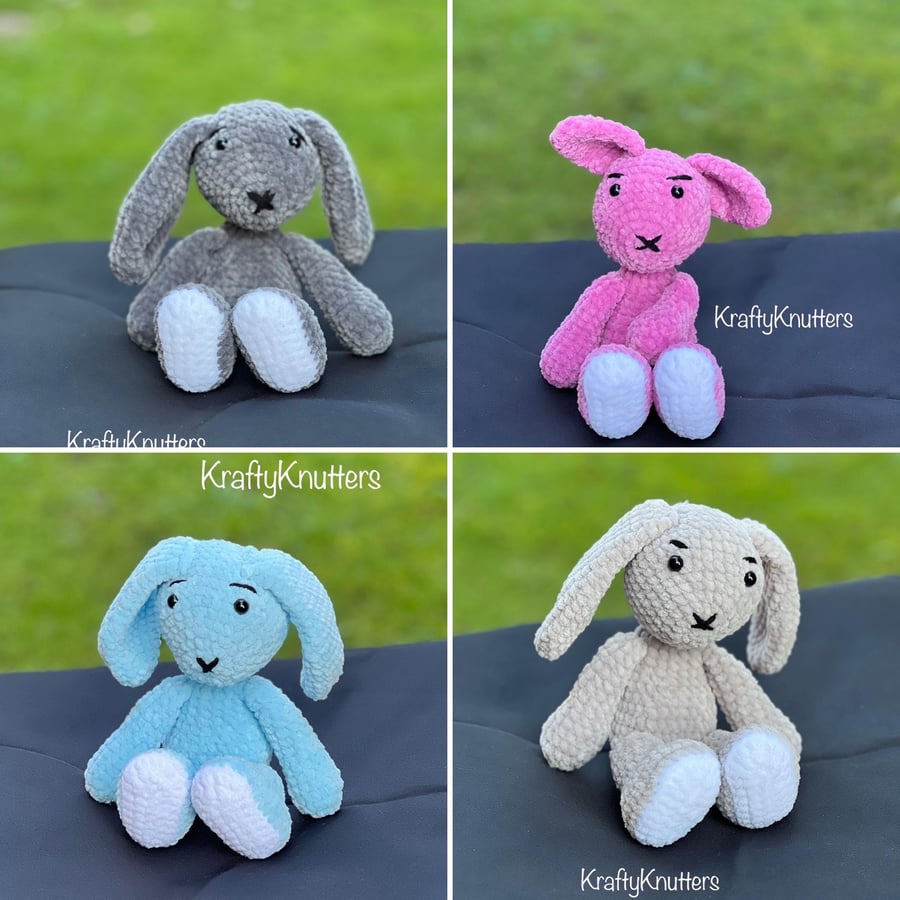 Handmade Crochet Bunny Plushie - Folksy