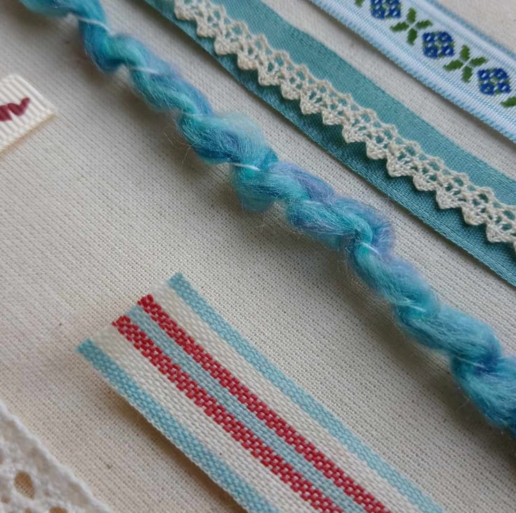 Slow Stitching kit - Blue Vintage with antique ... - Folksy