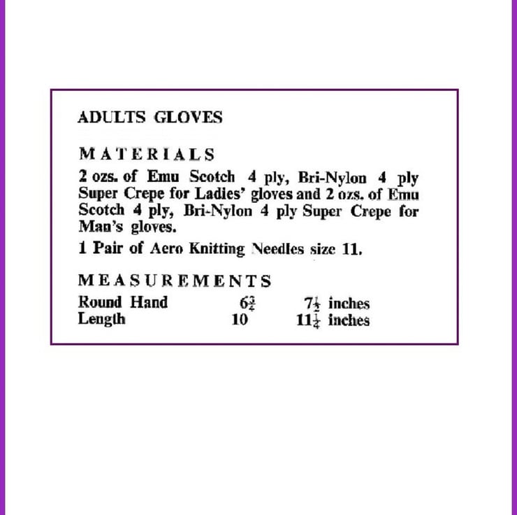 VINTAGE KNITTING PATTERN Family Set of Gloves - Folksy
