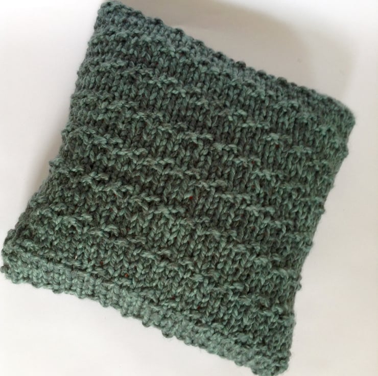 Super chunky hand-knitted cushion cover - Folksy