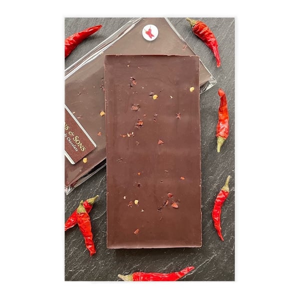 Handmade Dark Chocolate CHILLI Bar - Vegan, glu... - Folksy