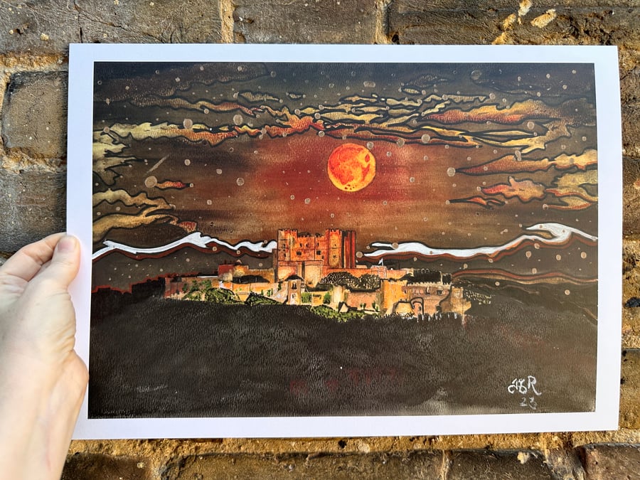 Stunning A3 Print "Blue Moon over Dover Ca... - Folksy