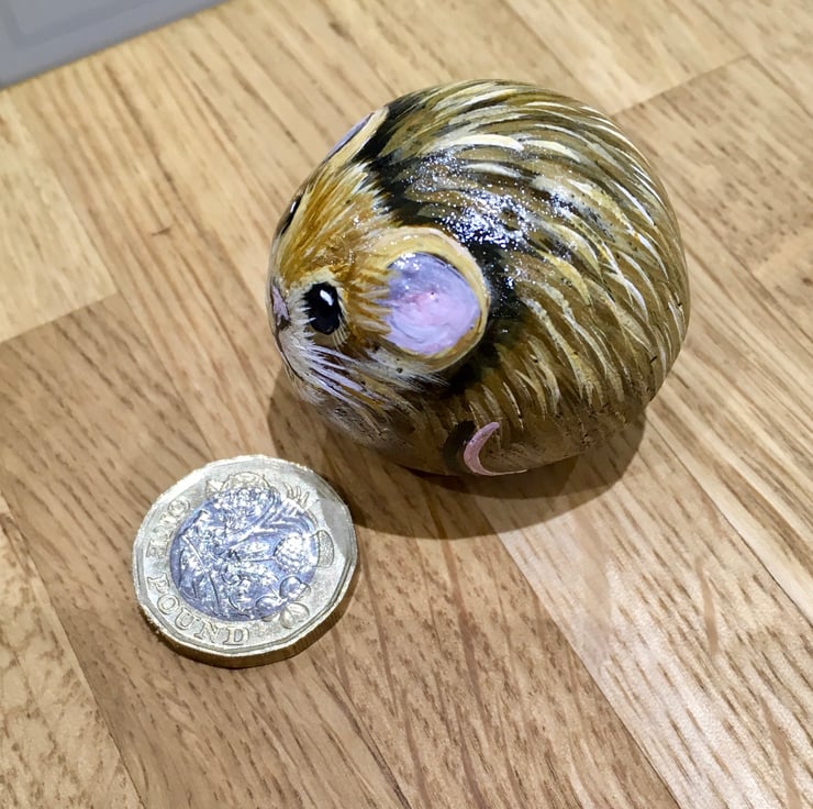 Mouse hand painted pebble garden rock art wildl... - Folksy