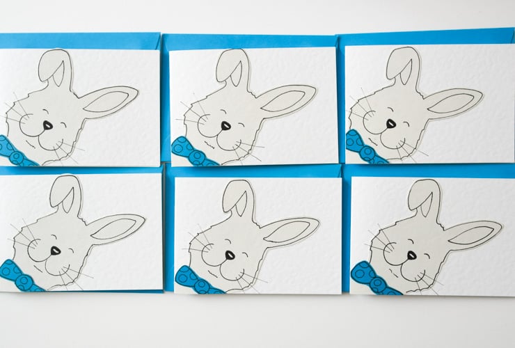 Pack of 6 Bunny Notecards, Cute Easter Bunnies ... - Folksy