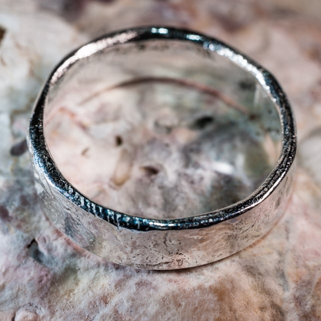 Ecosilver wide reticulated 'rippling' ring - Folksy