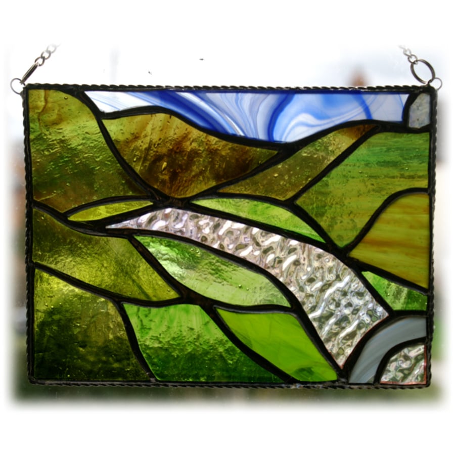 River Valley Panel Stained Glass Landscape Pict... - Folksy