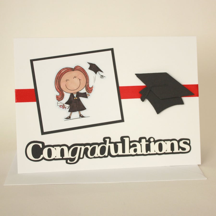 Handmade female Graduation Card - Folksy