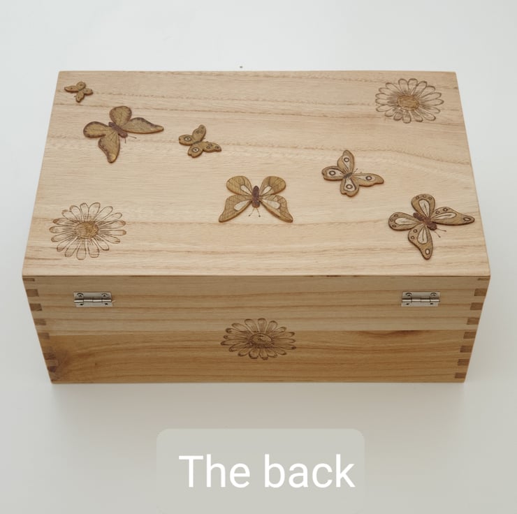 Decorative butterfly design wooden storage box - Folksy