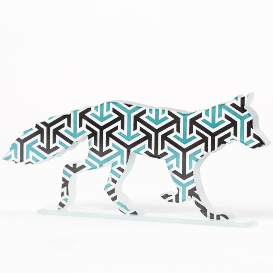 Fox Glass Sculpture with Arrows Artwork - Folksy