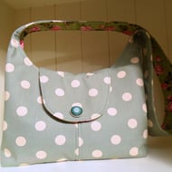 Green spotted hobo bag. Shoulder bag. - Folksy
